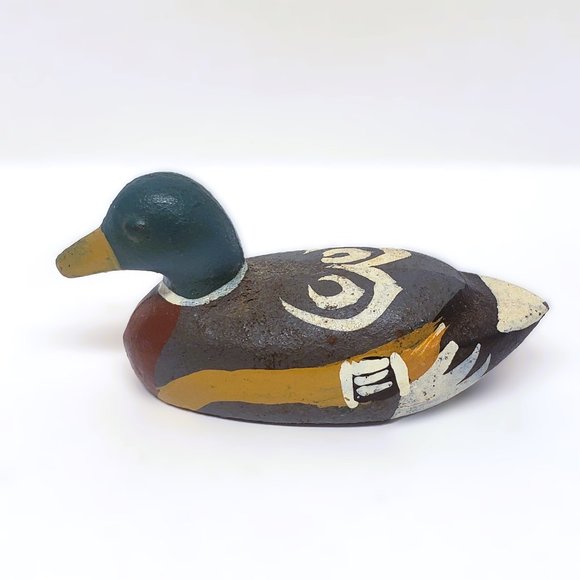 Accents | Cast Iron Mallard Duck Figurine Painted Metal Steel Statue 3 ...
